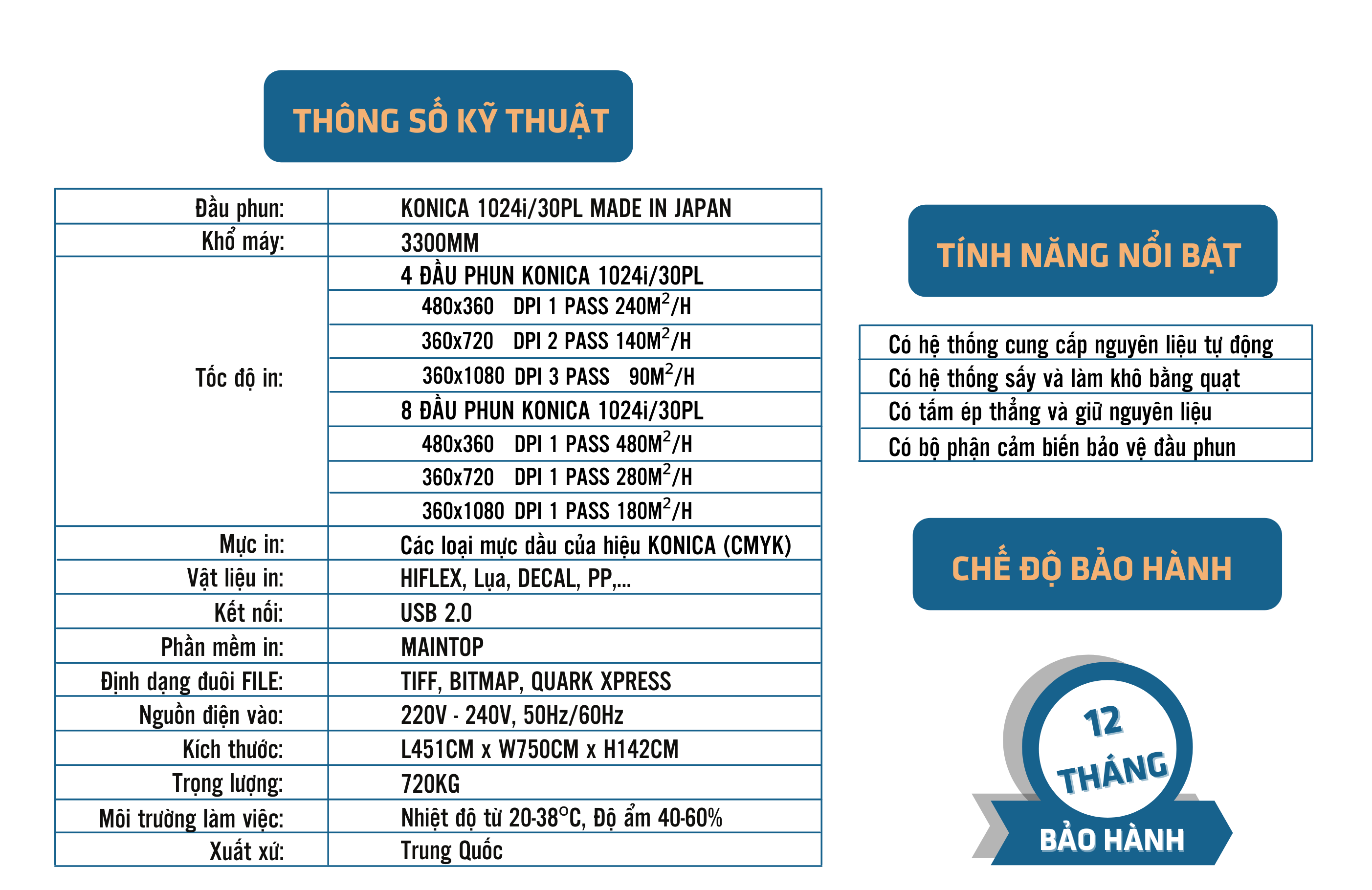 ALLWIN C8/1024i/30PL - Đầu phun Nhật Bản KONICA - Độc quyền